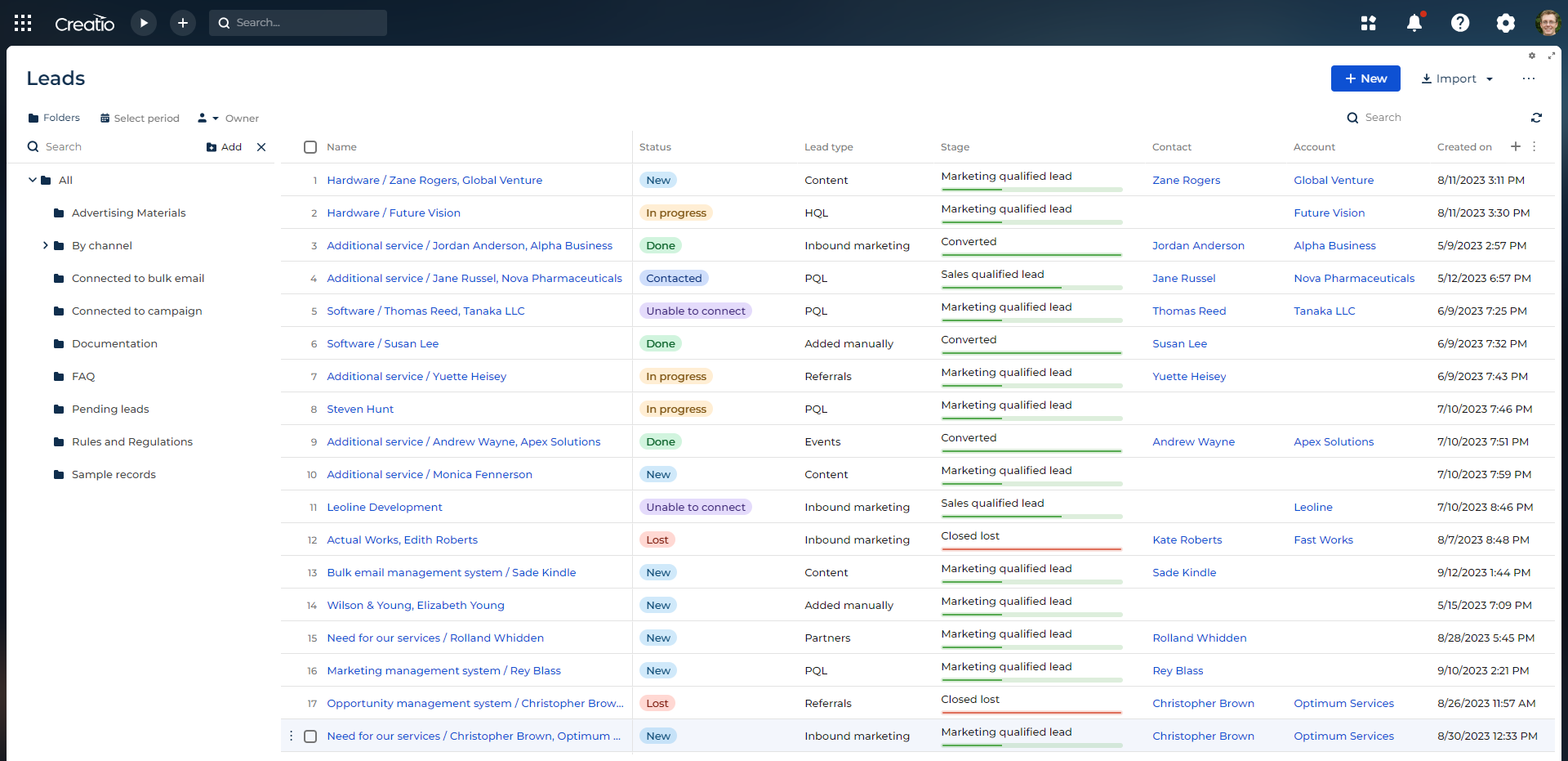 Lead and Opportunity Management | Creatio Marketplace